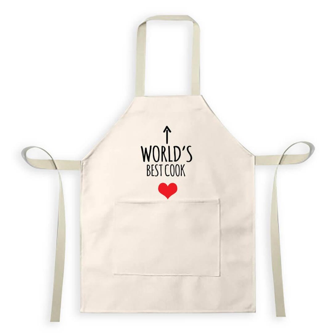 Worlds Best COOK Apron Gift Heart Love Family Work Christmas Birthday ...