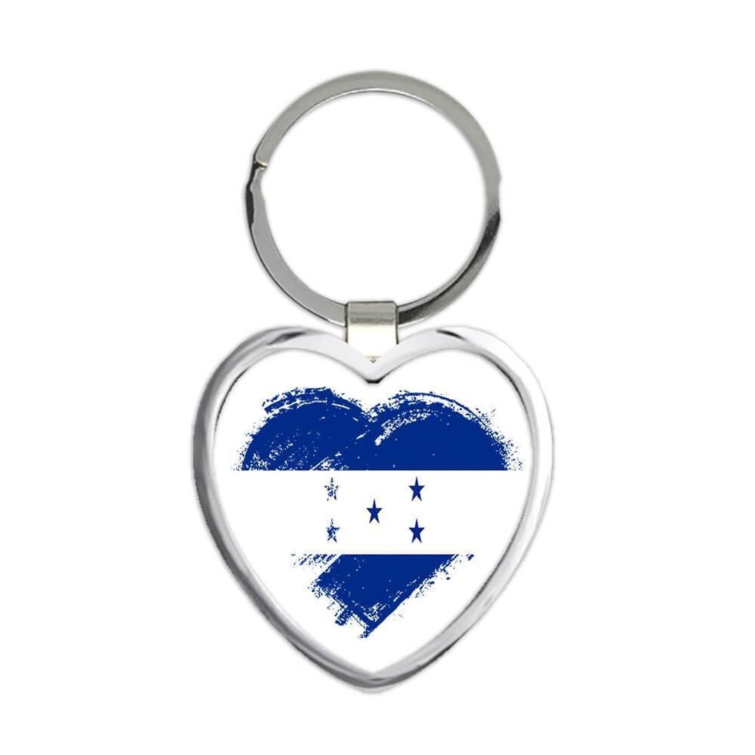 Honduran Heart Gift Heart Keychain Honduras Country Expat Flag ...