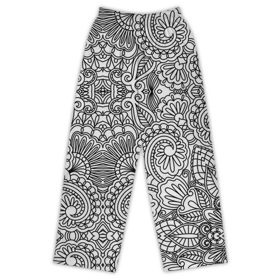 Mandala Grey Pants Wide Leg Gift Modern Contemporary Home Decor Design ...