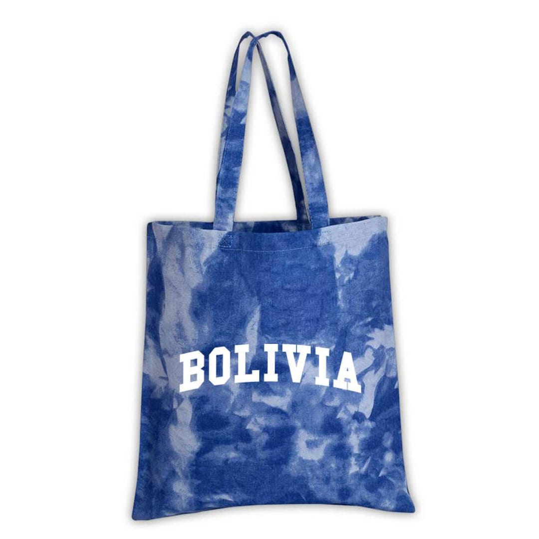 Bolivia Tie Dye Tote Bag Flag College Script Calligraphy Country Gift ...