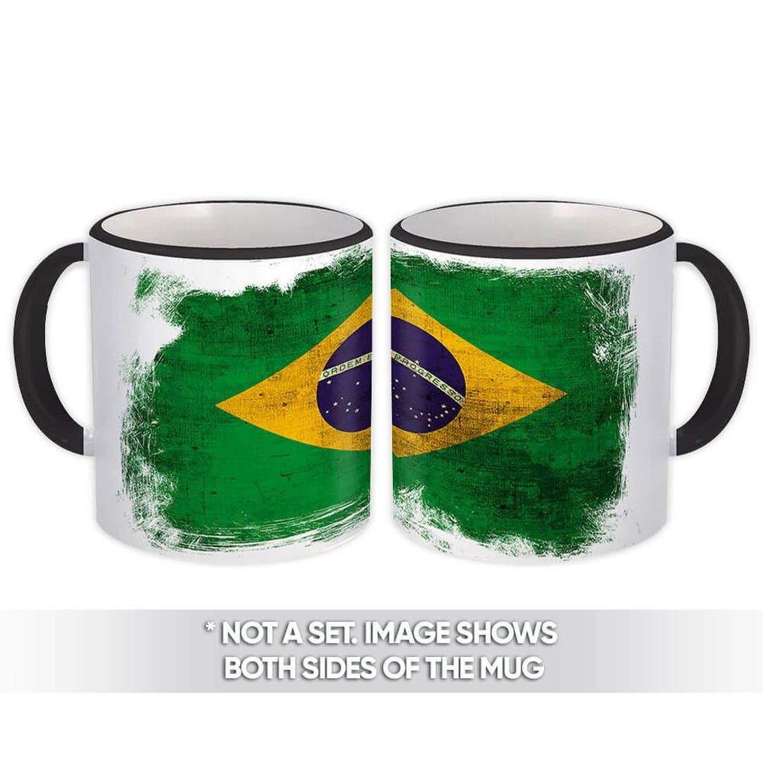 Brazil Mug Gift Distressed Flag Vintage Brazilian Expat Country - Etsy
