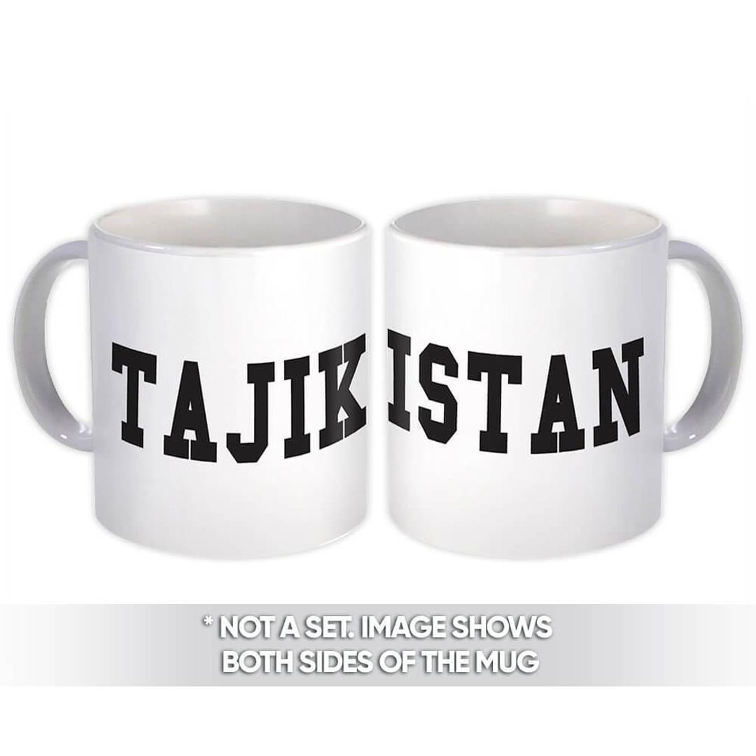 Tajikistan Mug Gift Flag College Script Calligraphy Country Tajik Expat ...