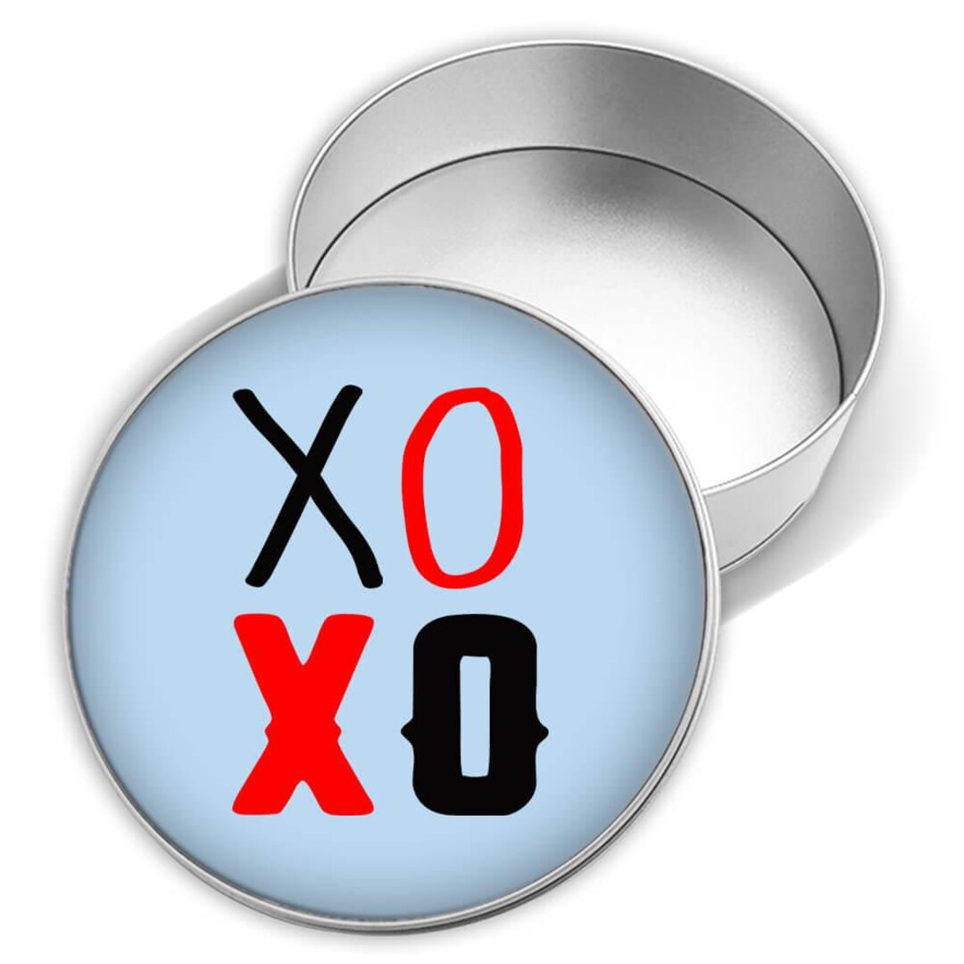Red Black Xoxo Round Tin Box Gift Valentines Hugs and Kisses - Etsy