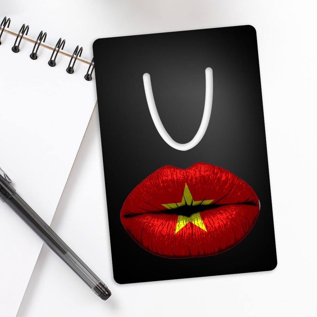 Lips Vietnamese Flag Bookmark Rectangular Aluminum Gift Vietnam Expat ...