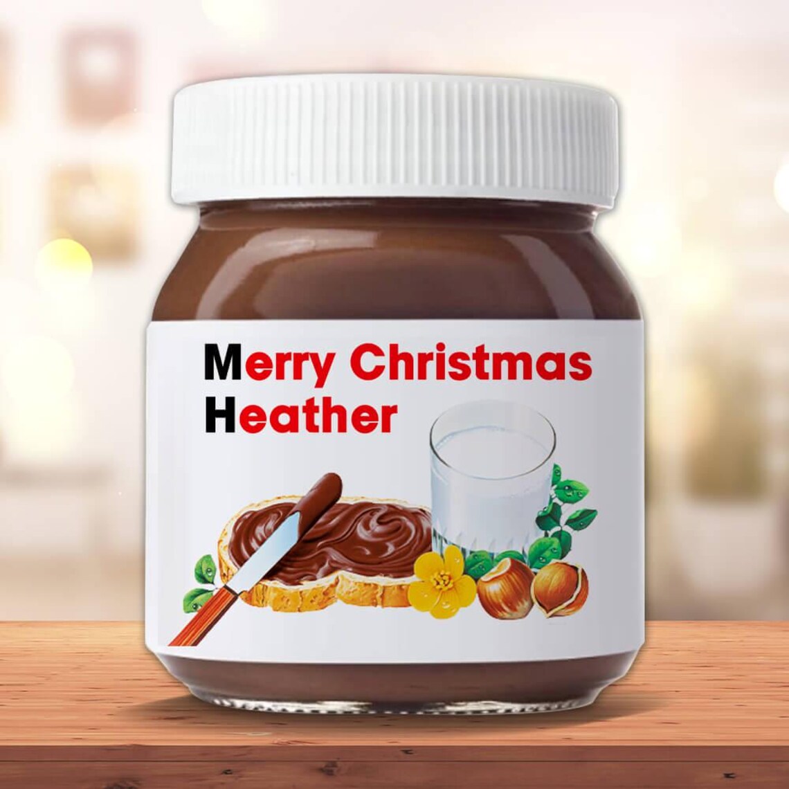 Personalized Label for Nutella Jars Xmas Celebration Sticker Vinyl ...