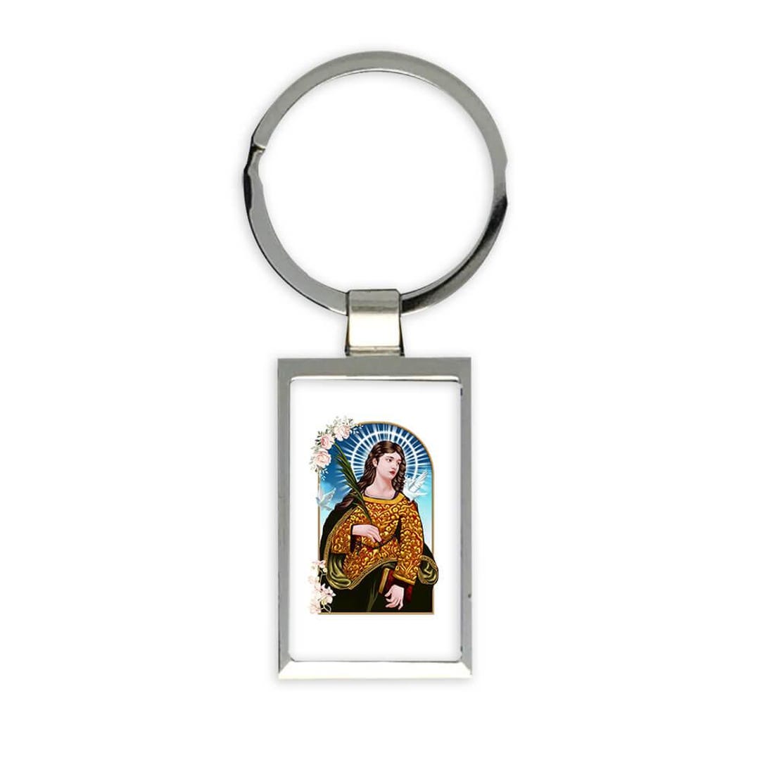 Saint Eulalia of Merida Gift Rectangular Keychain Catholic Christian ...