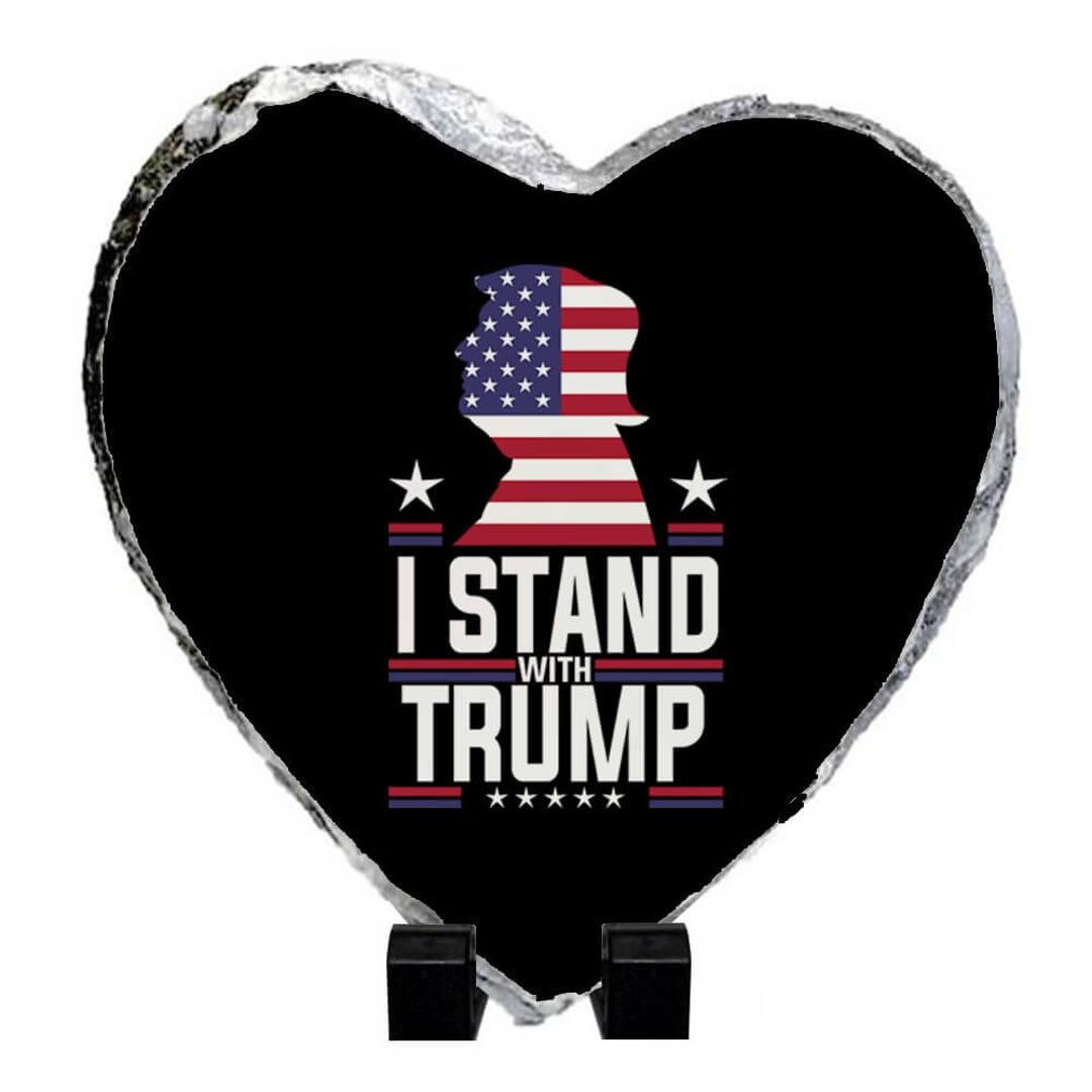 Trump Silhouette Heart Photo Slate Gift American Flag - Etsy