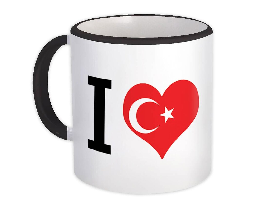 I Love Turkey Mug Gift Flag Heart Crest Country Turkish Expat - Etsy