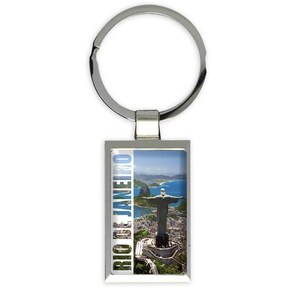 Rio De Janeiro Christ the Redeemer Gift Rectangular Keychain Brasil ...