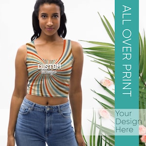 Personalized Women's Crop Top Shirts Custom Crop Top Customized Sport ...
