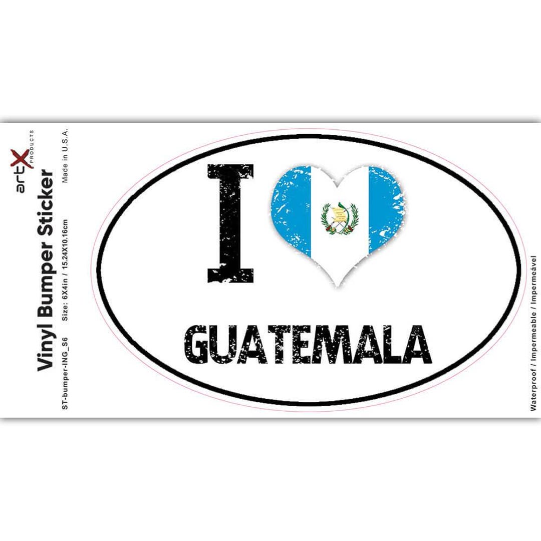 I Love Guatemala Sticker Gift Heart Flag Country Crest Guatemalan Expat ...