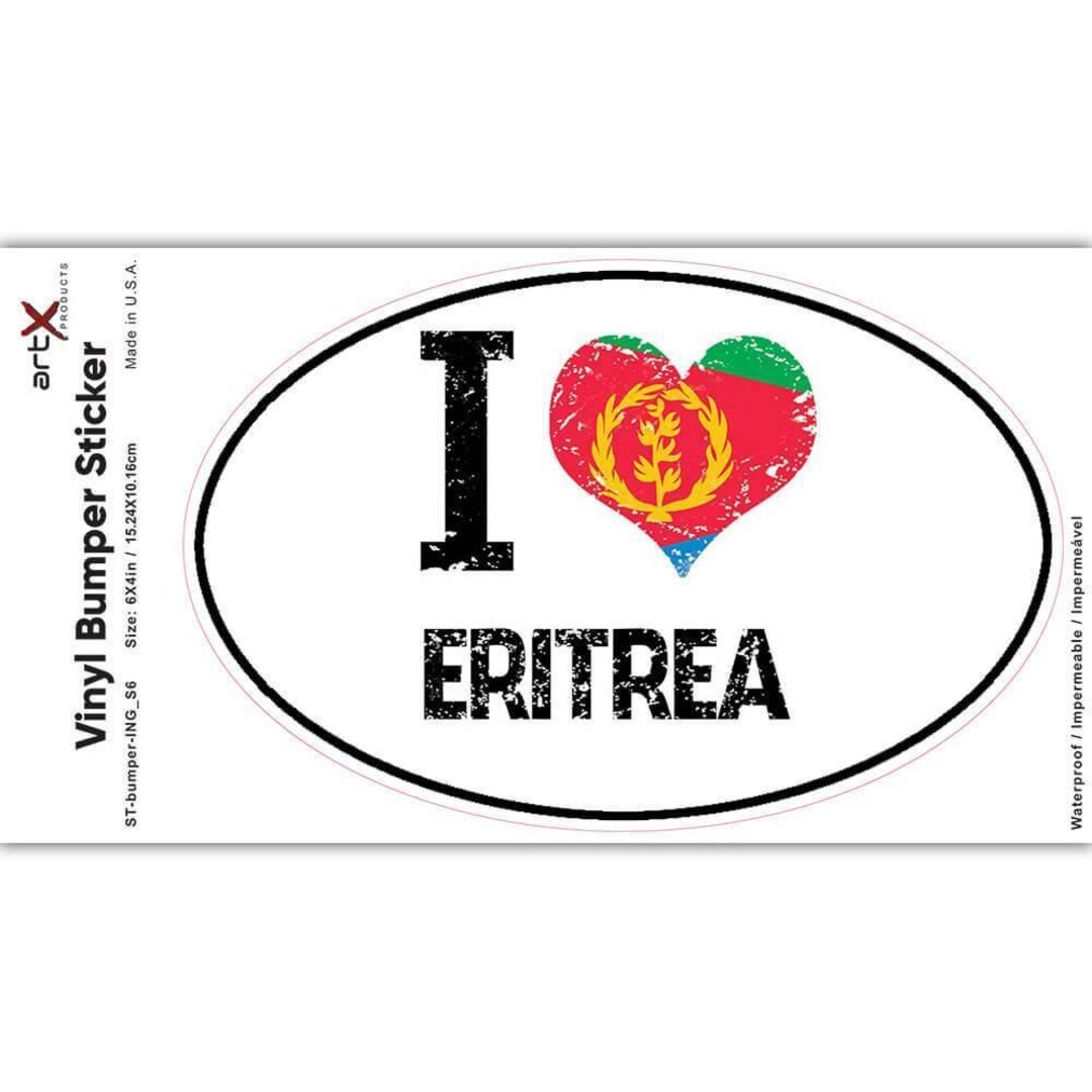 I Love Eritrea Sticker Gift Heart Flag Country Crest Eritrean Expat - Etsy