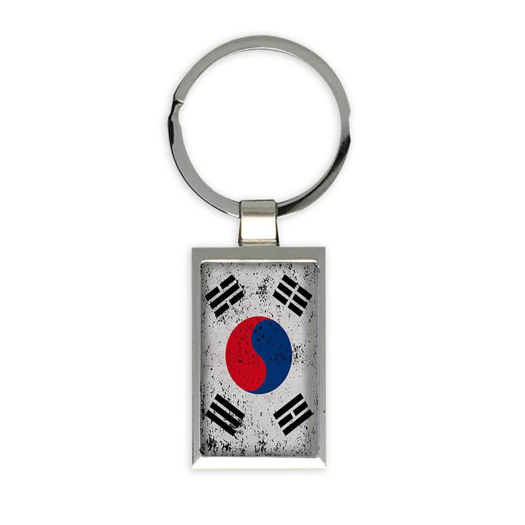 South Korea Gift Rectangular Keychain Flag Retro Artistic Korean Expat ...