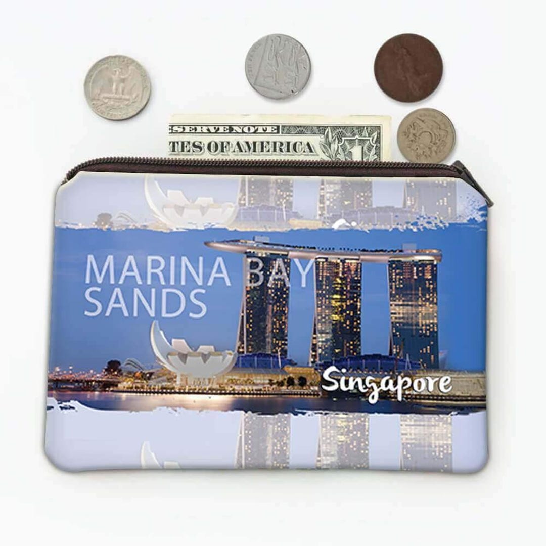 SINGAPORE Marina Bay Sands Coin Purse Gift Flag Singaporean Country ...