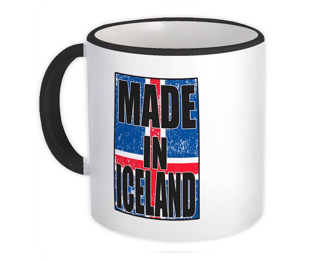 Made in Iceland Mug Gift Flag Retro Artistic Icelandic Expat Country - Etsy