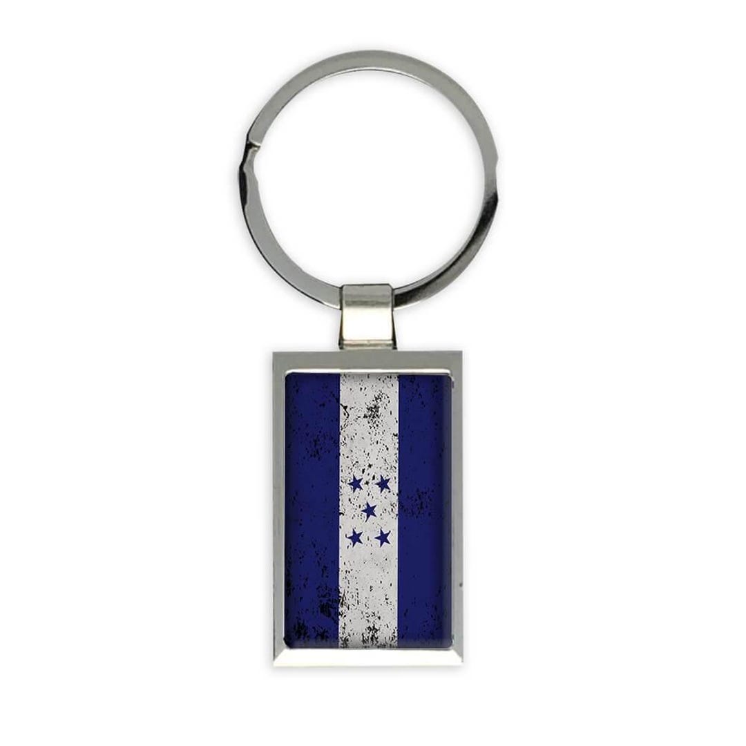 Honduras Gift Rectangular Keychain Flag Retro Artistic Honduran Expat ...