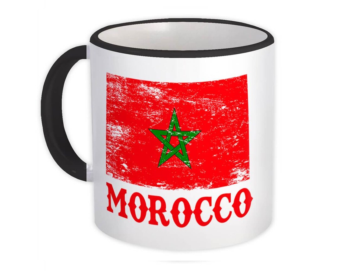 Morocco Mug Gift Distressed Flag Patriotic Moroccan Expat Country - Etsy