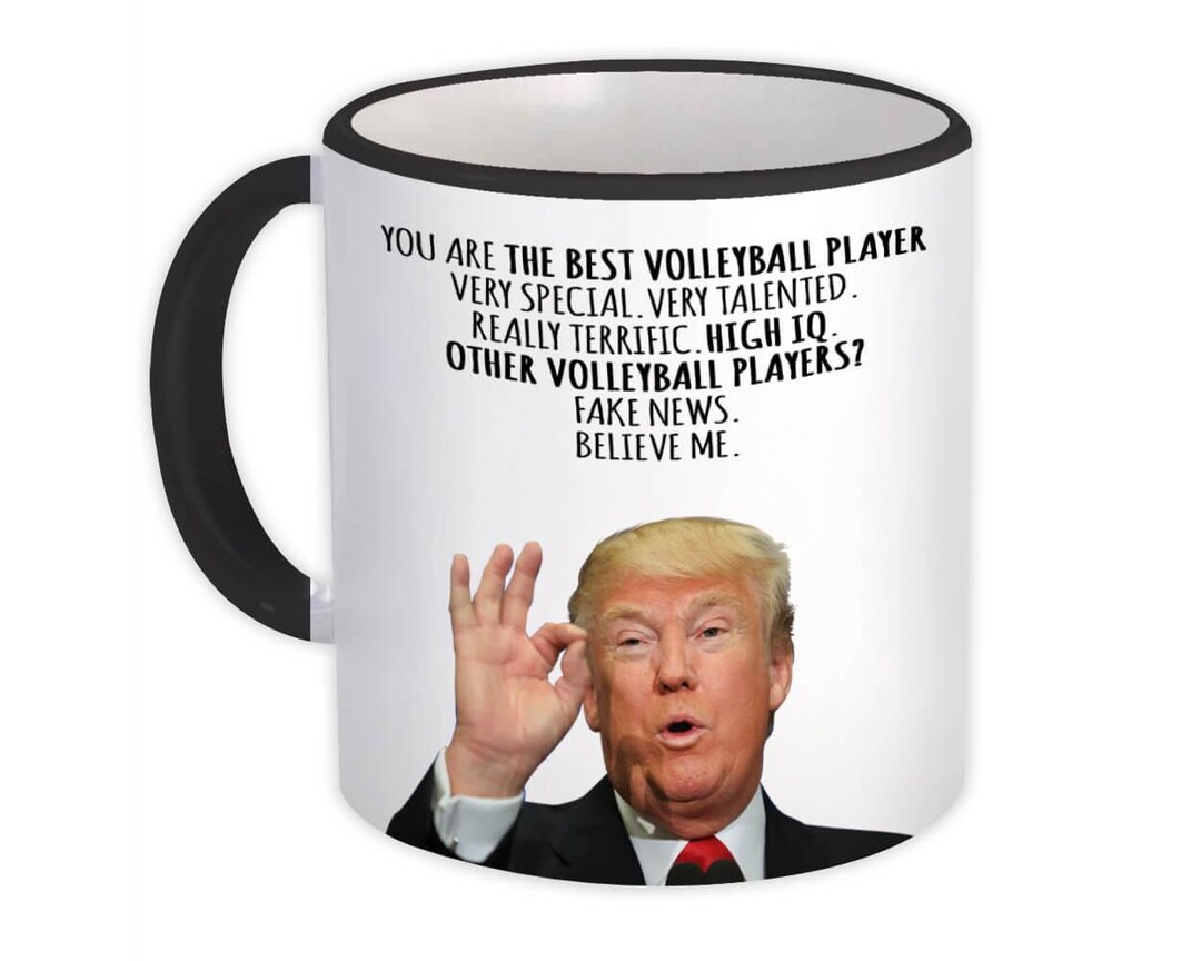 Great VOLLEYBALL PLAYER Gift Funny Trump Mug Volleyball Birthday ...