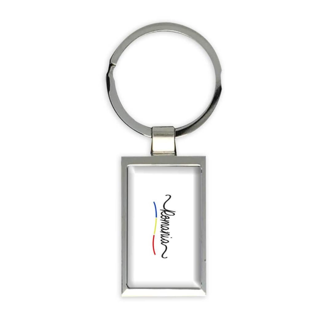 Romania Flag Colors Gift Rectangular Keychain Romanian Travel Expat ...