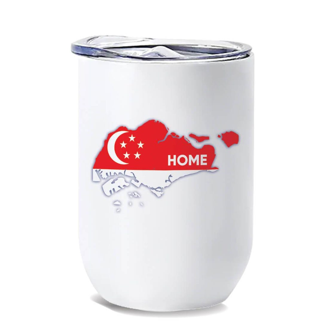 Singapore Home MAP Flag Wine Tumbler Gift Singaporean Epat Country ...