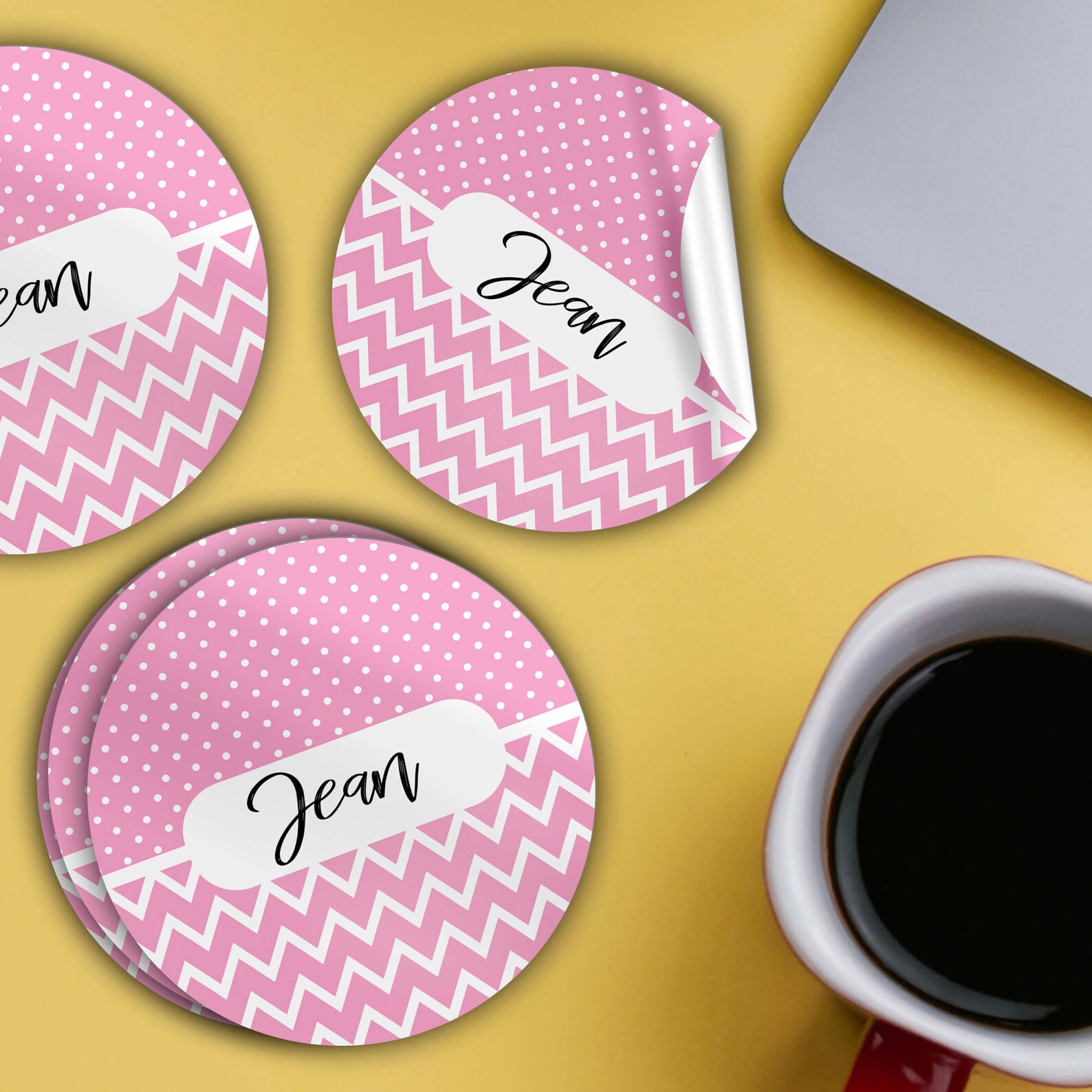 Customized Round Vinyl Stickers Personalized Circle Labels Thank You ...