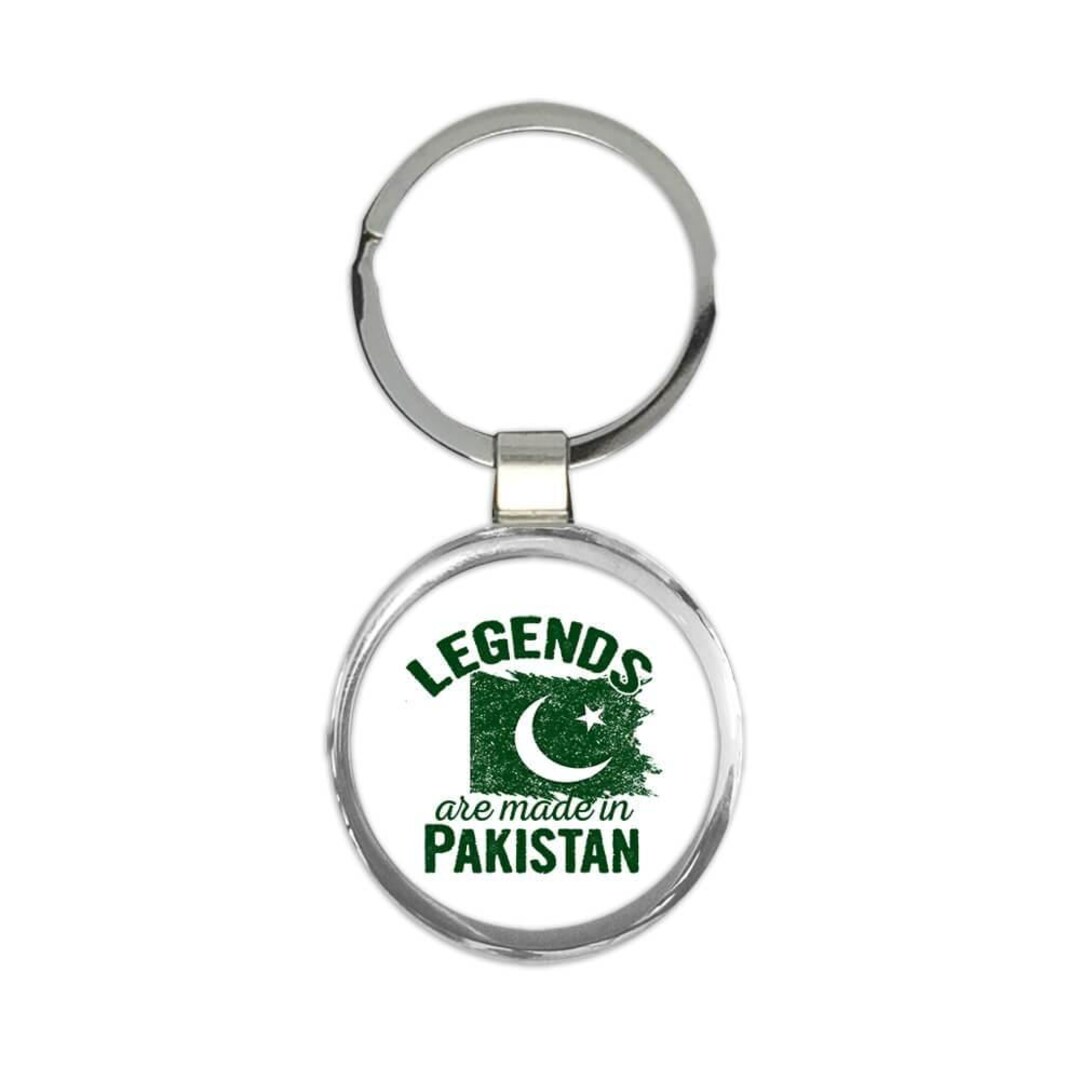 Legends Are Made in Pakistan Gift Round Keychain Flag Pakistani Expat ...