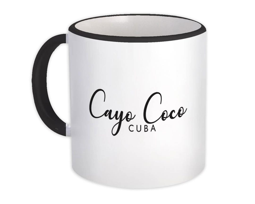 Cayo Coco Mug Gift Cursive Typography Cuba Tropical Beach Travel ...