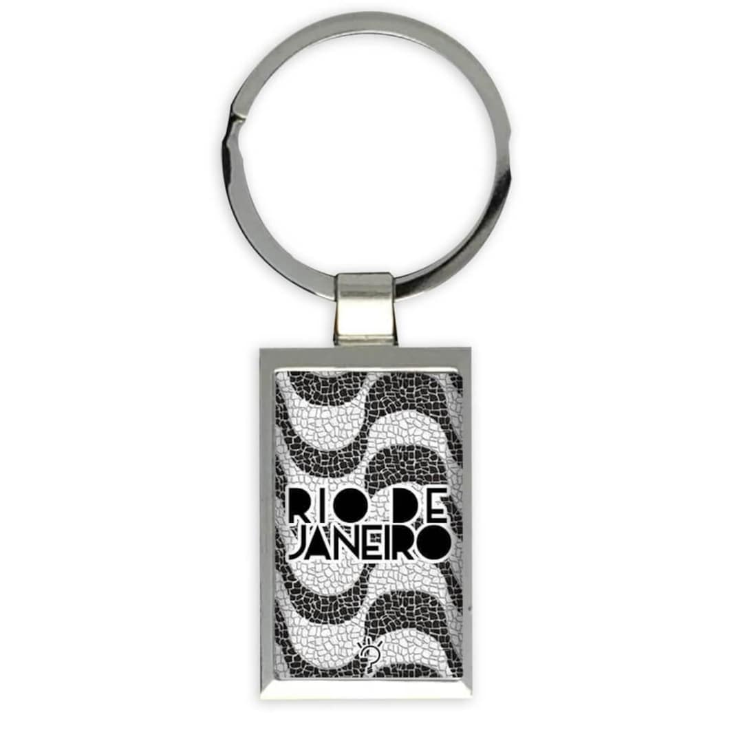 Rio De Janeiro Copacabana Gift Rectangular Keychain Brasil Brazil ...