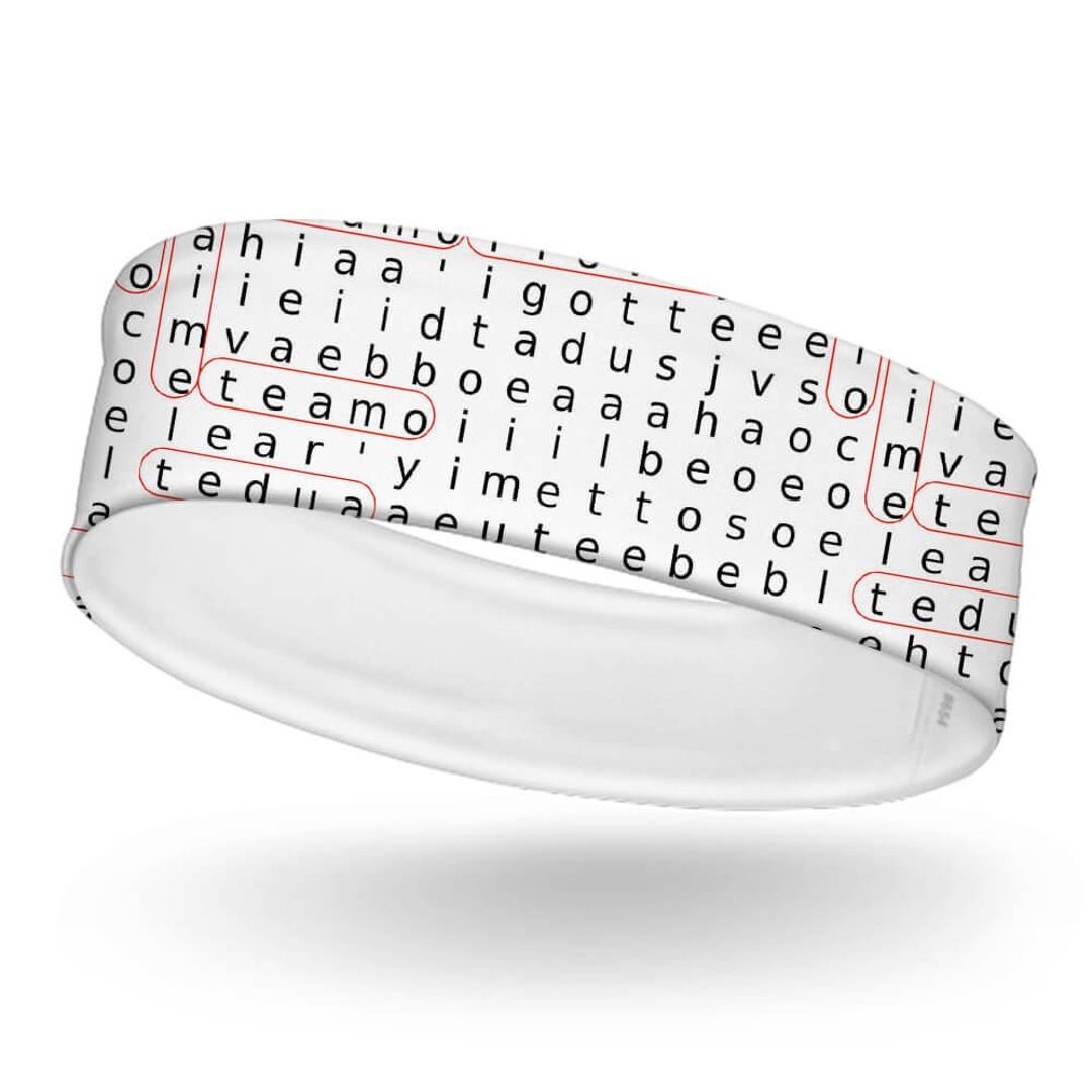 Crossword Puzzle Pattern Headband Gift Romantic Love You Valentines Day ...