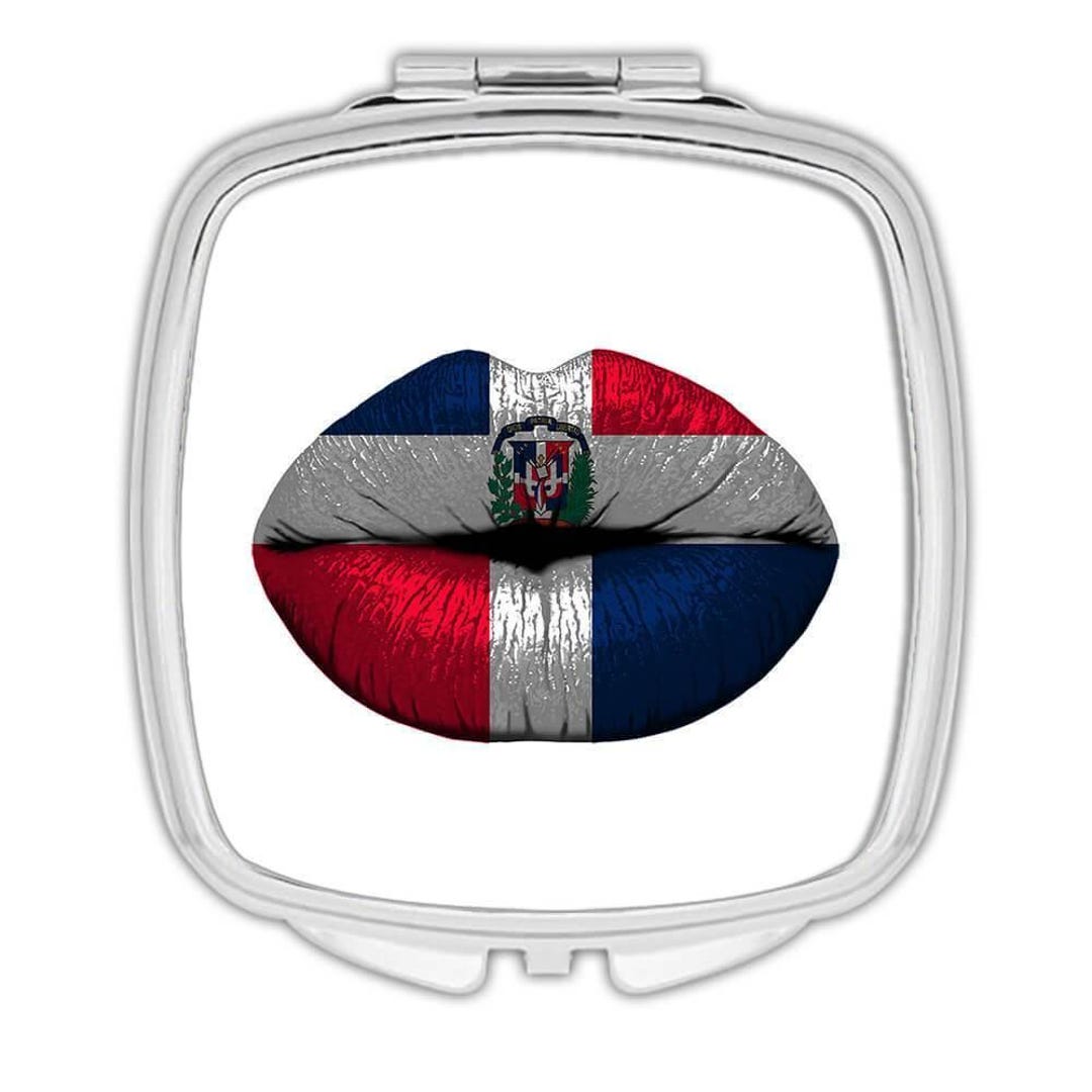 Lips Dominican Flag Compact Mirror Gift Dominican Republic Expat ...