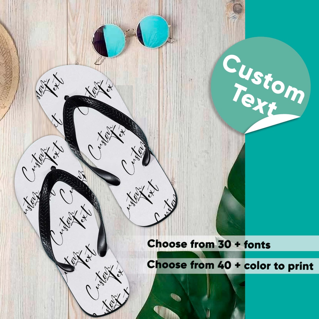 Customizable Flip Flops, Personalized Flip Flops Comfy Rubber, Wedding ...