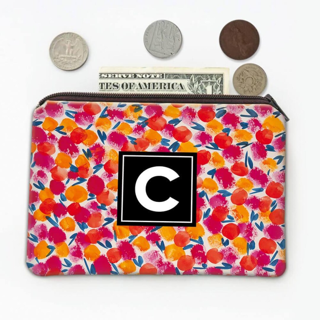 Apple Pattern Coin Purse Gift Watercolor Fruit Fruits Food Kids ...
