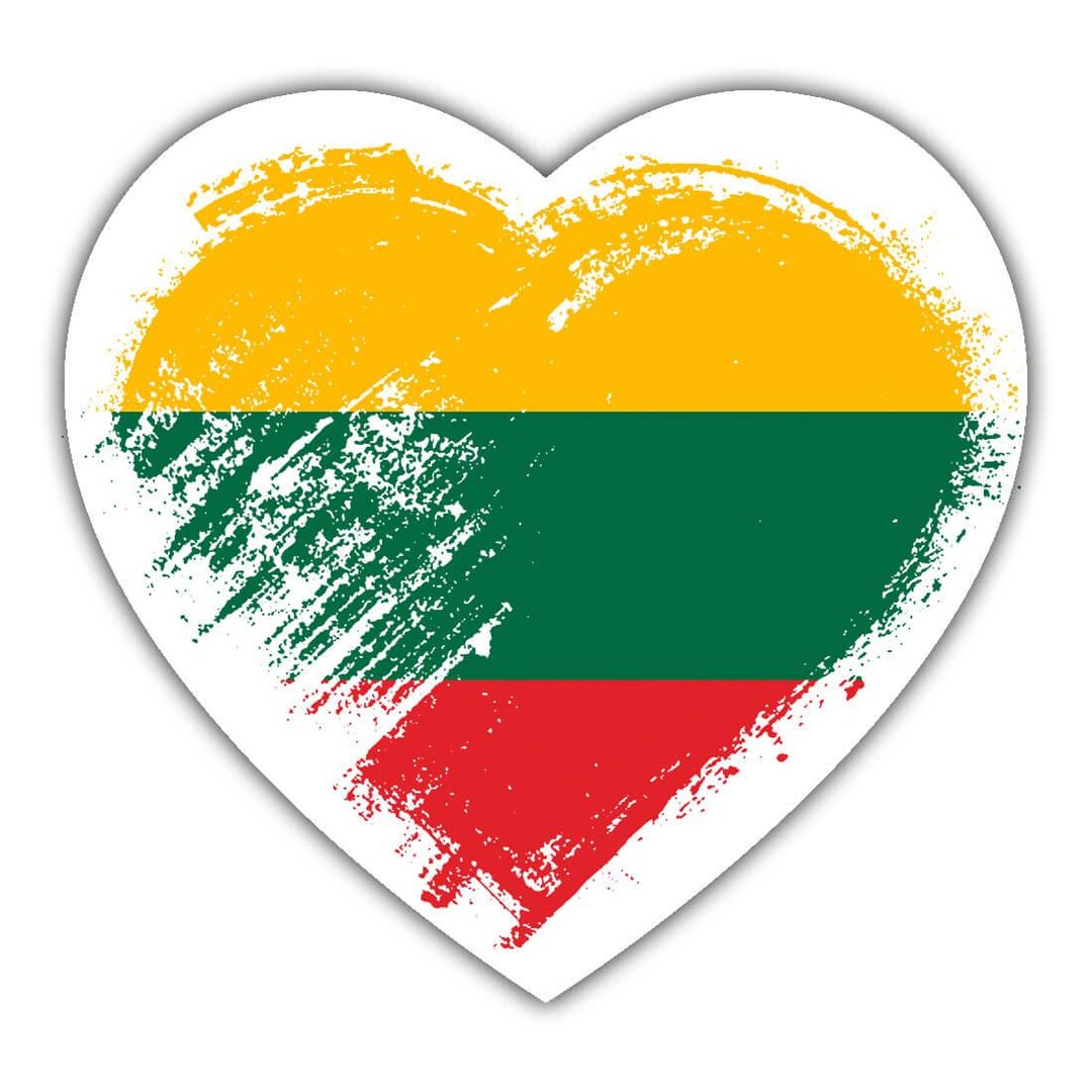 Lithuanian Heart Sticker Gift Lithuania Country Expat Flag - Etsy