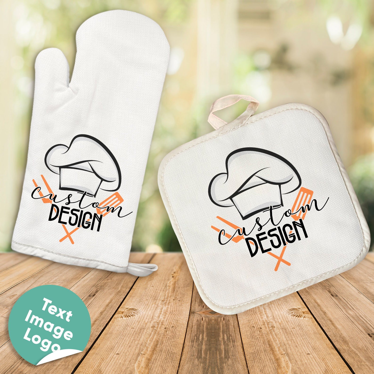 Custom Oven Mitt Kitchen Accessories, Personalized Oven Mitt, Non-slip ...