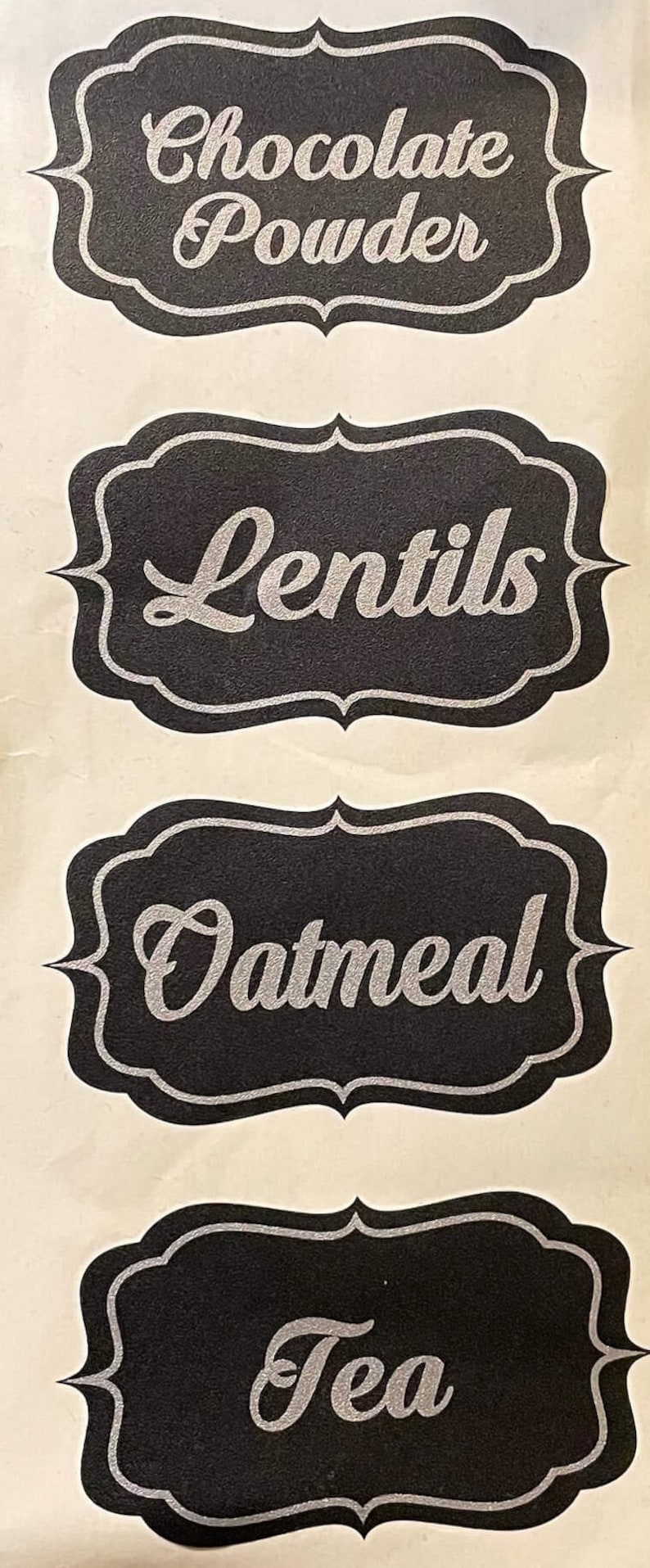 Customized Textured Ornate Chalkboard Sticker Bulk Pantry Organize ...