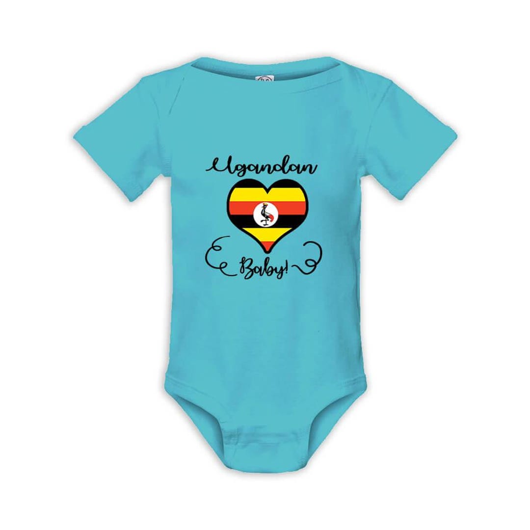 Personalized Ugandan Baby Bodysuit Heart Flag Uganda Country Name ...