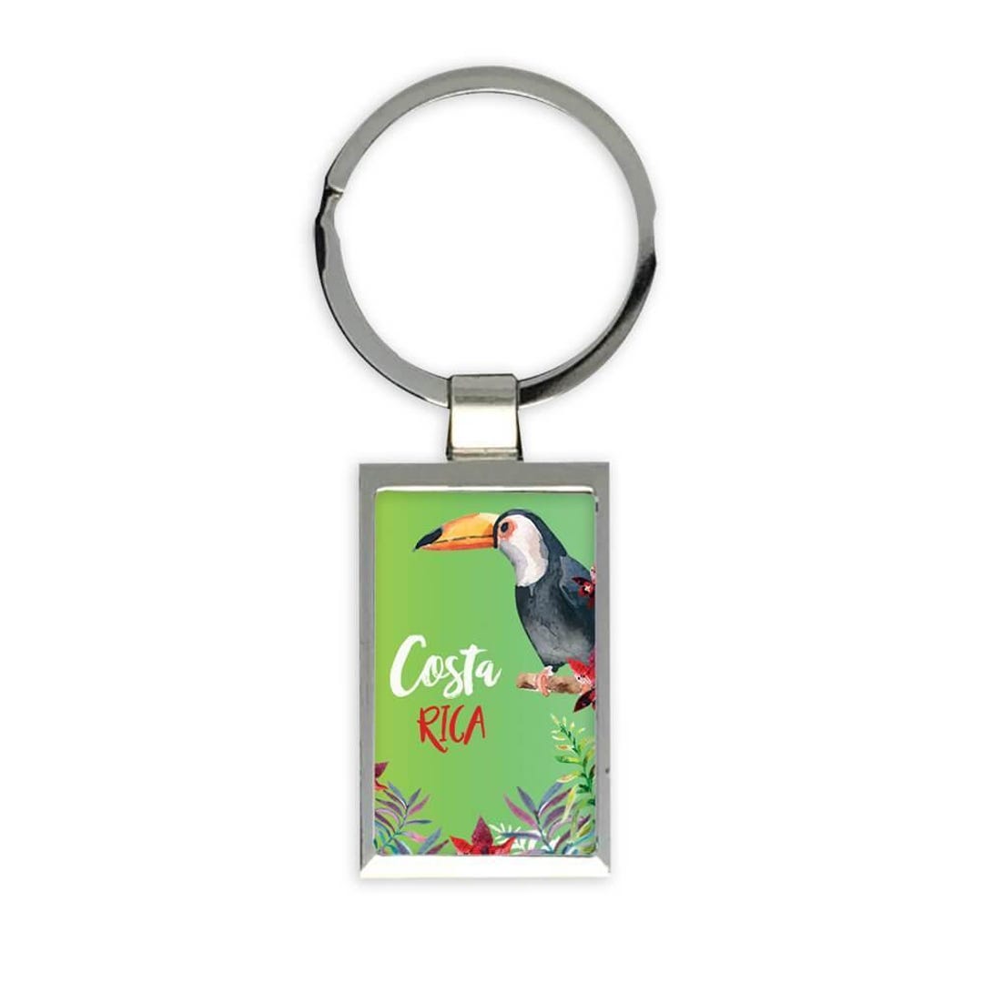 Customizable Toucan Gift Rectangular Keychain Costa Rica Personalized ...
