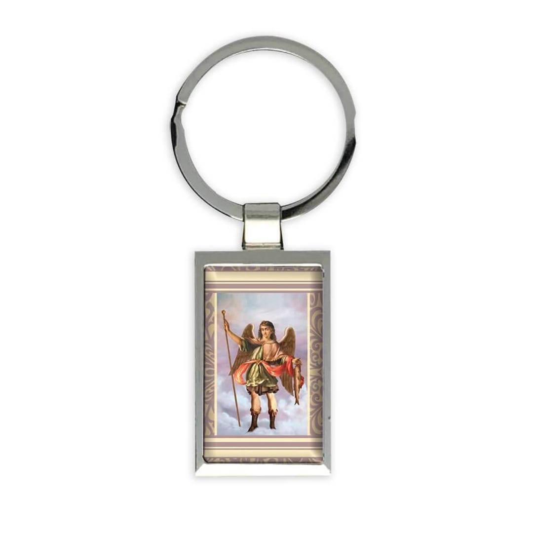 St. Raphael the Archangel Gift Rectangular Keychain Catholic Religious ...
