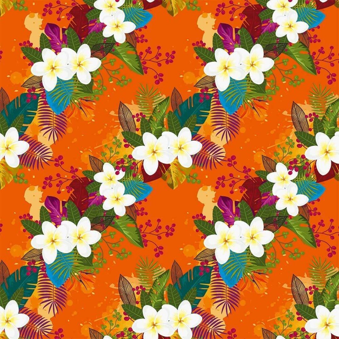 Tropical Flowers Gift 12 X 12 Decal Vinyl Sticker Sheet Pattern Fern ...