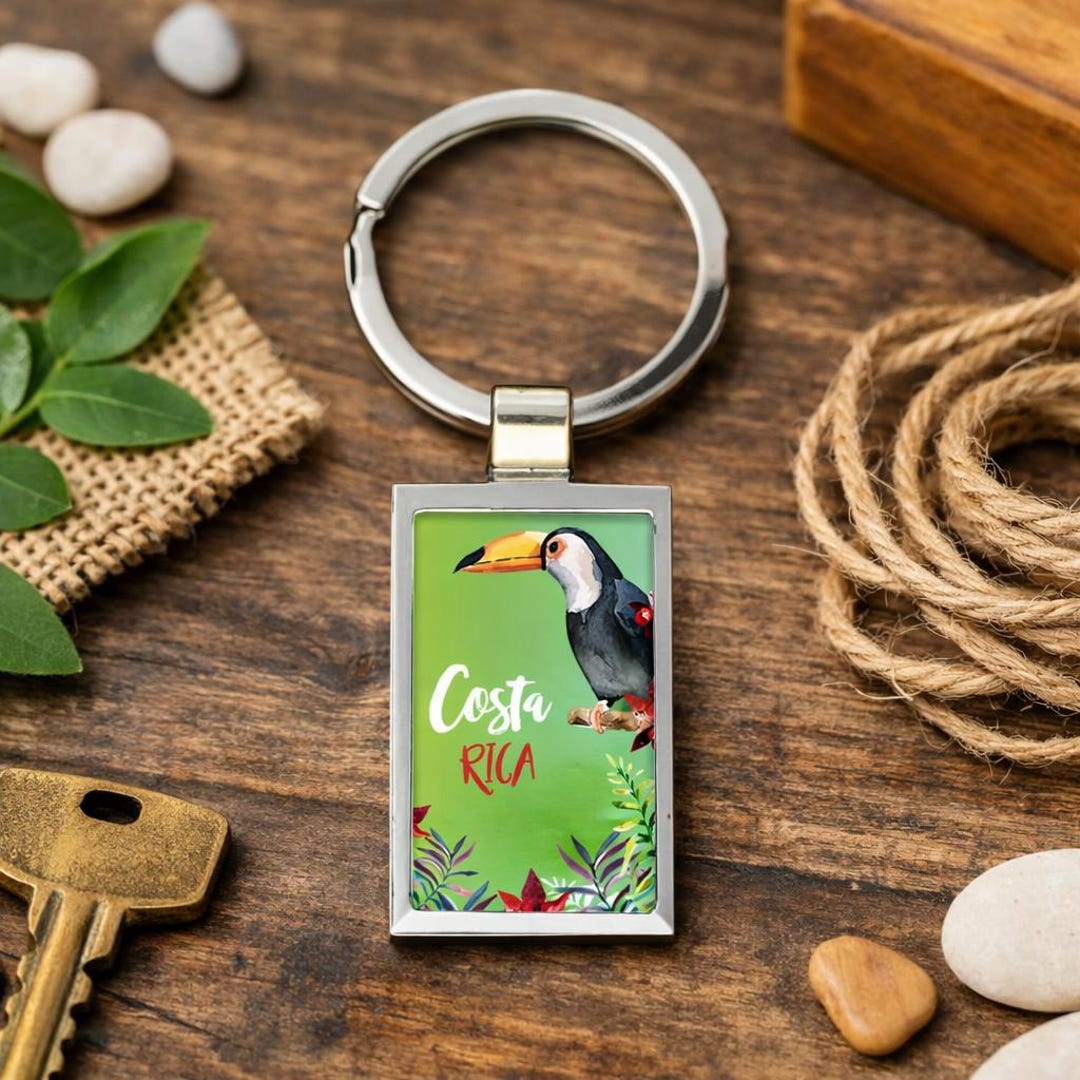 Customizable Toucan Gift Rectangular Keychain Costa Rica Personalized ...
