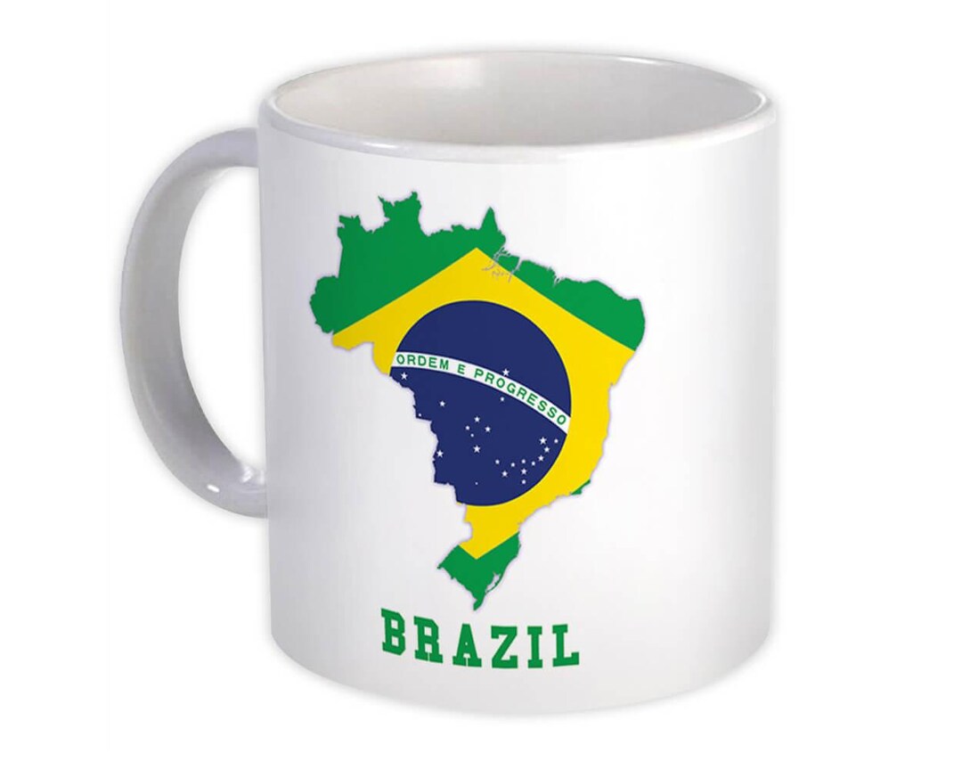 Brazil Map Flag Mug Gift Brazilian Brasil Country Pride - Etsy
