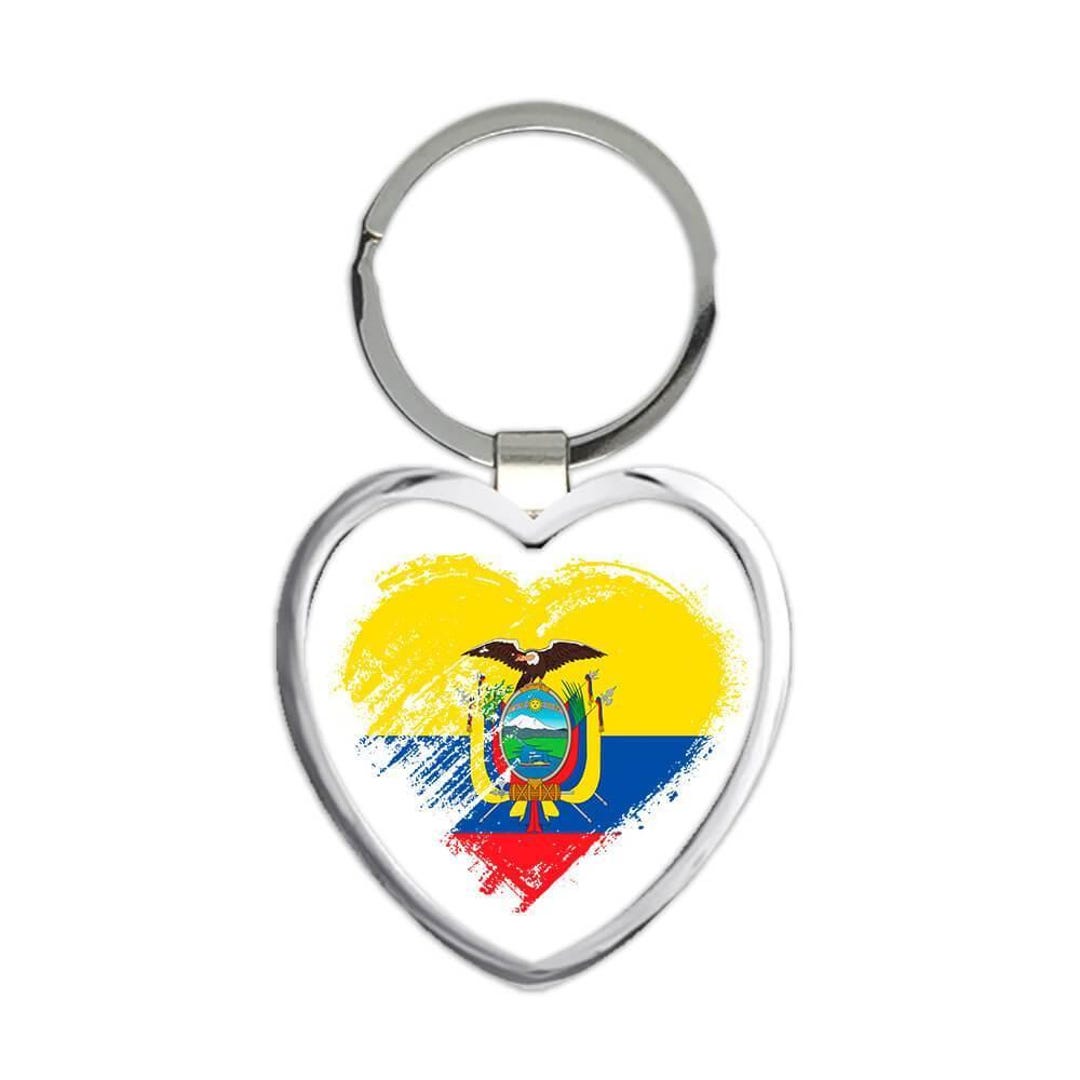 Ecuadorian Heart Gift Heart Keychain Ecuador Country Expat Flag - Etsy