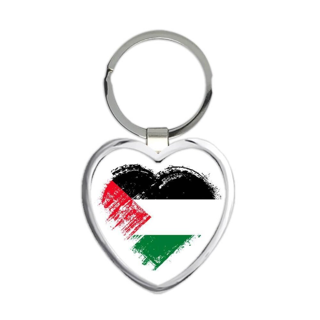 Palestinian Heart Gift Heart Keychain Palestine Country Expat Flag - Etsy