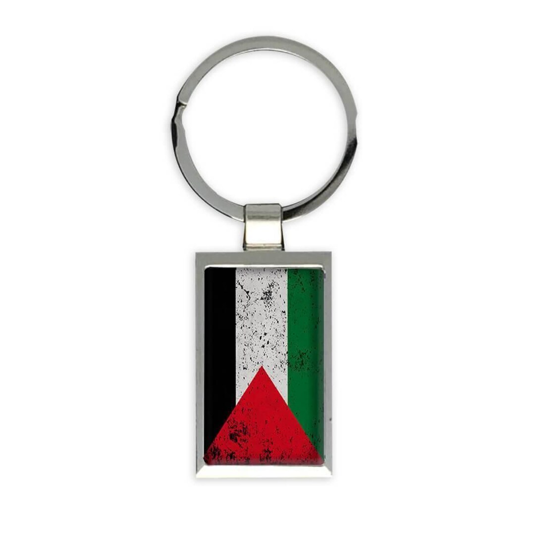 Palestine Gift Rectangular Keychain Flag Retro Artistic Palestinian ...