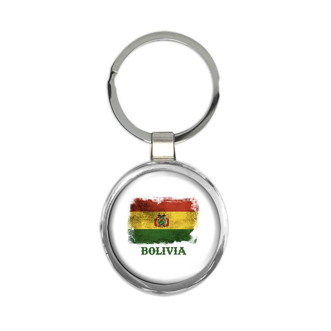 Bolivia Bolivian Flag Distressed Gift Rectangular Keychain South ...