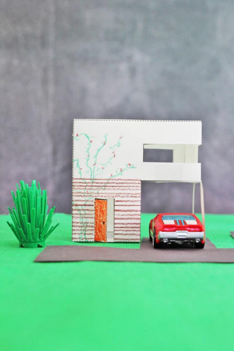 Printable Paper Houses PDF–3 Black & White Templates | DIY Cut,fold ...