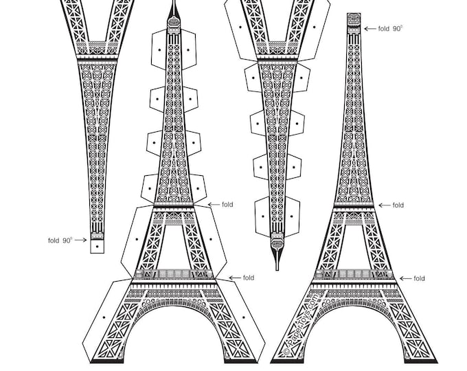 Eiffel Tower Printable Papercraft PDF - DIY 3D Paper Model STEM Kids - Etsy