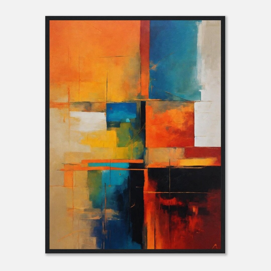 Abstract Painting, Wall Art, Heavy Colors Premium Matte Paper Wooden ...