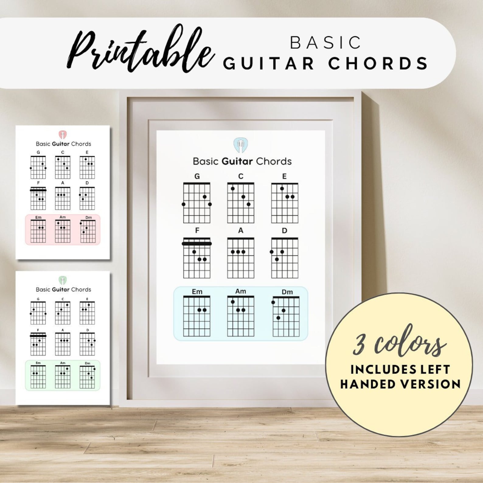 Beginner Guitar Chords, Digital PDF for Guitar Beginners, Guitar ...