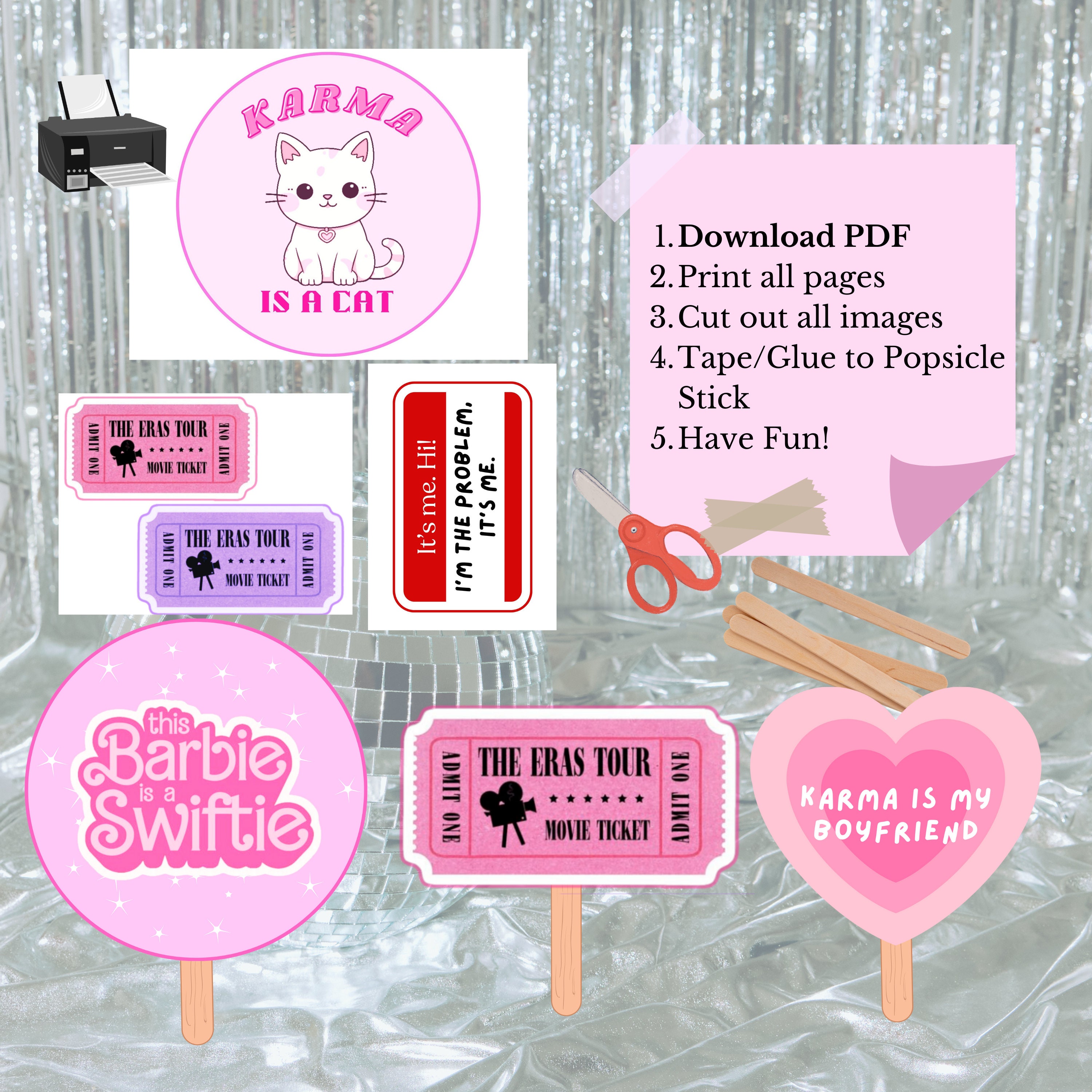 Taylor Swift Photo Booth Party Props, Printable Taylor Swift Birthday ...